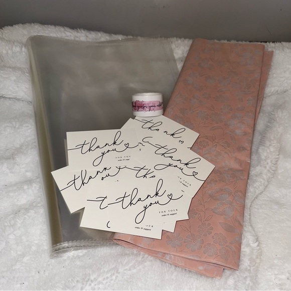 Office | Shippers Bundle Cellophane Bags Thank You Card Stickers Tissue ...